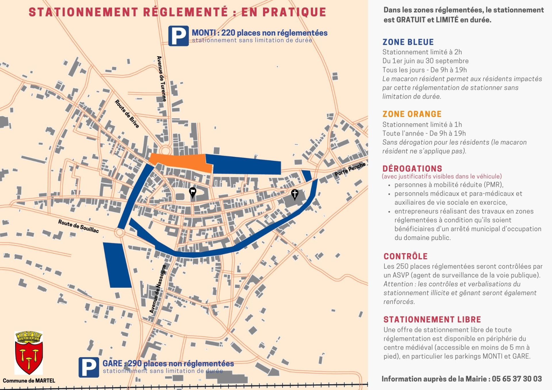 Stationnement : Zone bleue